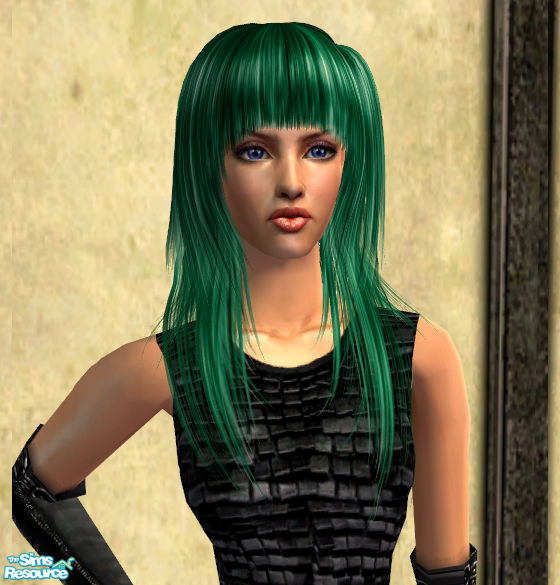 The Sims Resource - Seval Hair - Green