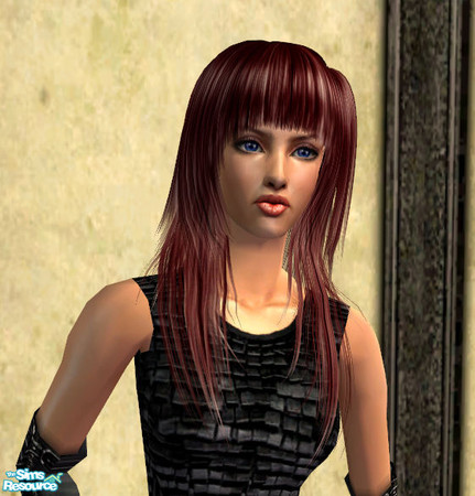 The Sims Resource | Seval Hair - Mahagony