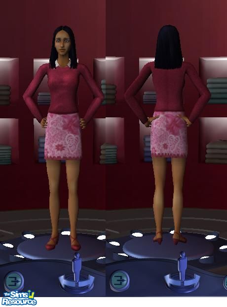 The Sims Resource | Pink Flower Skirt