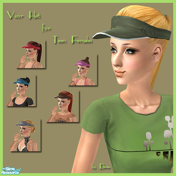 The Sims Resource | Visor Hat for Teen Females