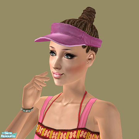 The Sims Resource | Visor Hat for Teen Females - Pink