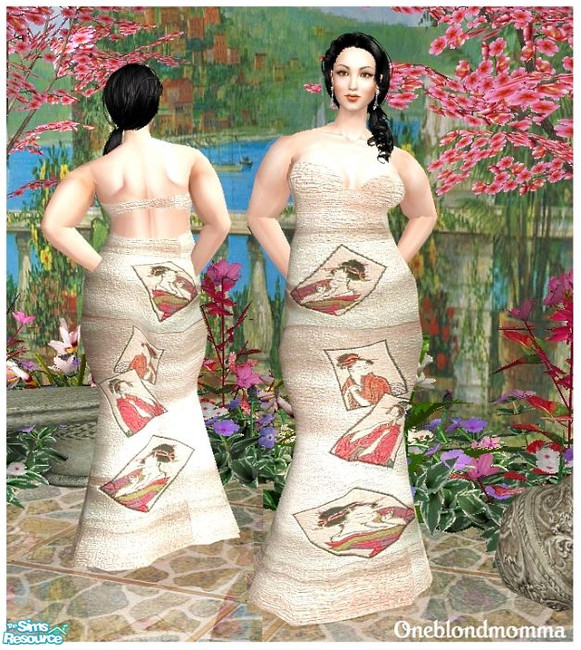 The Sims Resource - Metallic Geisha Girl Dress for MOMMA LISA