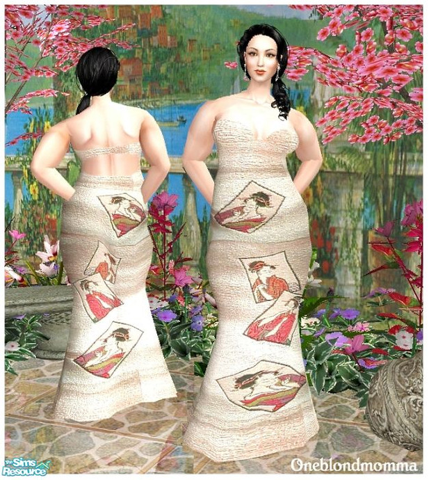 The Sims Resource | Metallic Geisha Girl Dress for MOMMA LISA