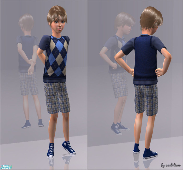 The Sims Resource - Outfits With Converse - For The Boys (Chequered ...