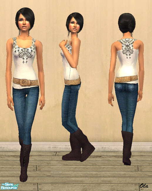 The Sims Resource - Fashion Collection #9 - Top&jeans