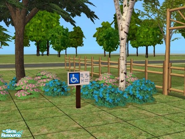 The Sims Resource - Eco-Pure Park Sign Recolors - Handicapped