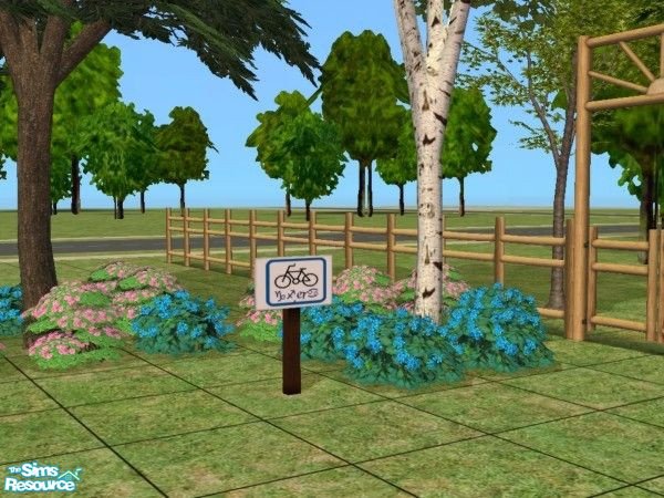 The Sims Resource - Eco-Pure Park Sign Recolors - Bike Path