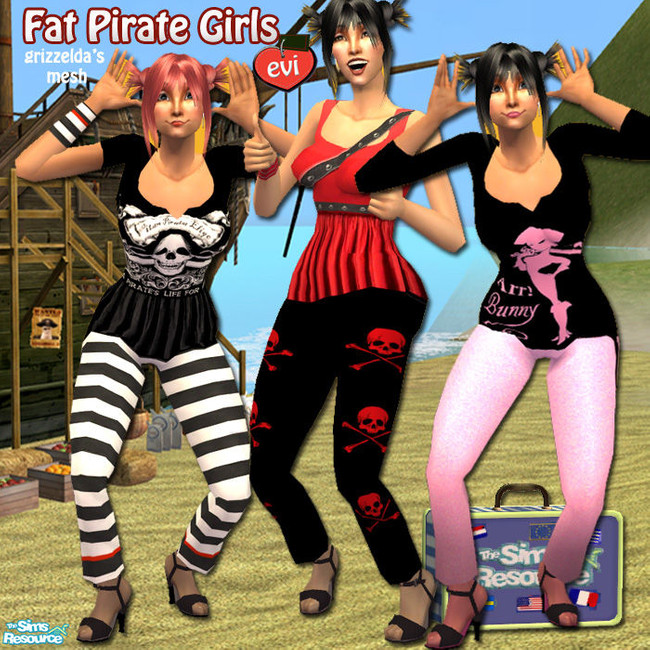 The Sims Resource - evi Fat Pirate Girls