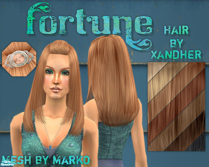 The Sims Resource - Fortune Hair Collection