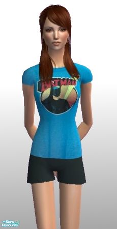 The Sims Resource | Batman Graphic Tee and Shorts