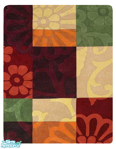 The Sims Resource - Primarily Red Rug - Flowers