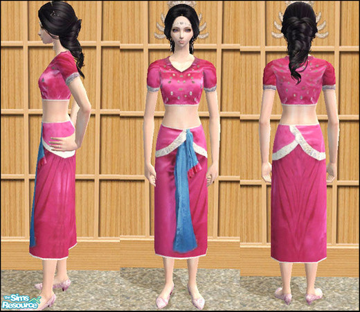The Sims Resource | Chinese National Clothing - Pink